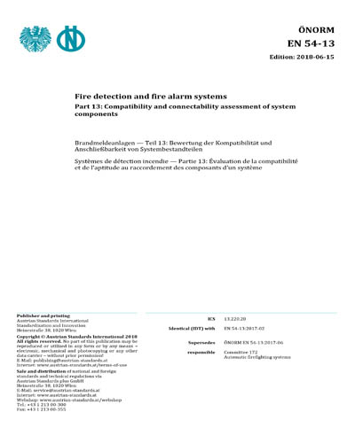 ONORM EN 54-13:2018 - Fire detection and fire alarm systems - Part 13 ...