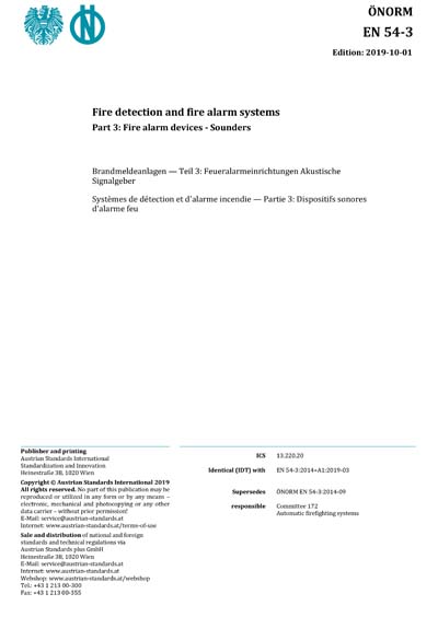 ONORM EN 54-3:2019 - Fire detection and fire alarm systems - Part 3 ...