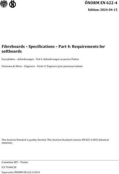 ONORM EN 622-4:2024 - Fibreboards - Specifications - Part 4 ...