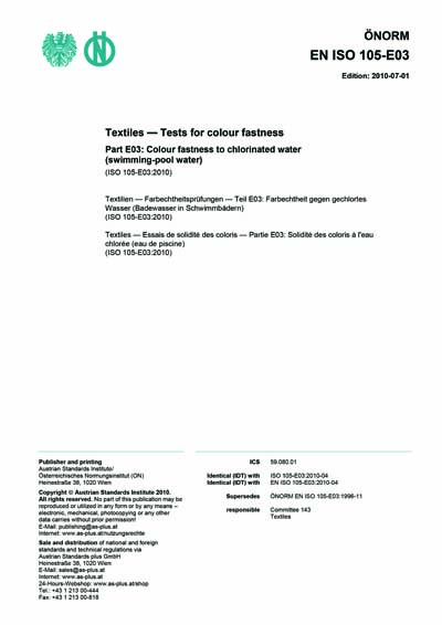 ONORM EN ISO 105-E03:2010 - Textiles - Tests for colour fastness - Part ...