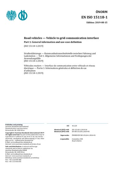 ONORM EN ISO 15118-1:2019 - Road vehicles - Vehicle to grid ...