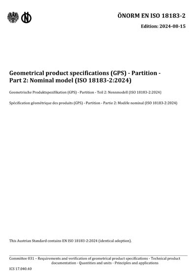 ONORM EN ISO 18183-2:2024 - Geometrical product specifications (GPS ...