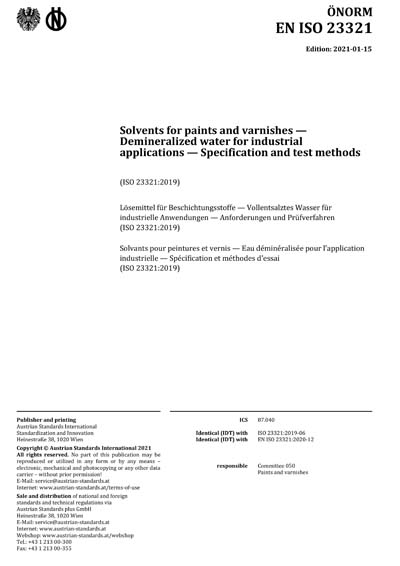 ONORM EN ISO 23321:2021 - Solvents for paints and varnishes ...