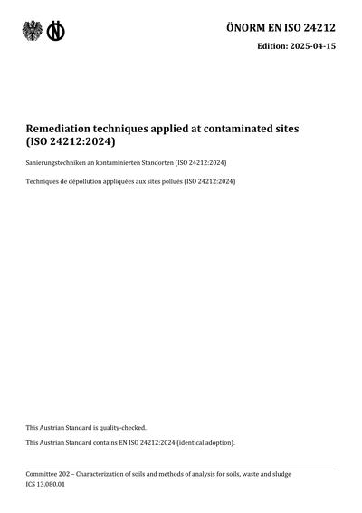 ONORM EN ISO 24212:2025 - Remediation techniques applied at ...