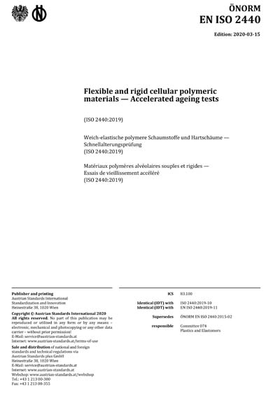 ONORM EN ISO 2440:2020 - Flexible and rigid cellular polymeric ...