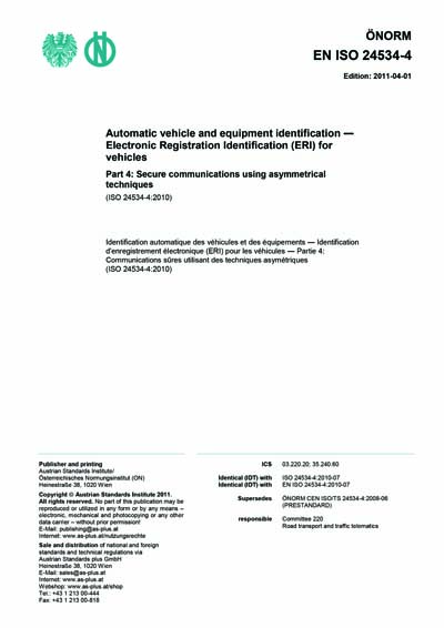 ONORM EN ISO 24534-4:2011 - Automatic vehicle and equipment ...