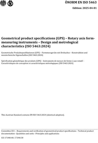 ONORM EN ISO 5463:2025 - Geometrical product specifications (GPS ...