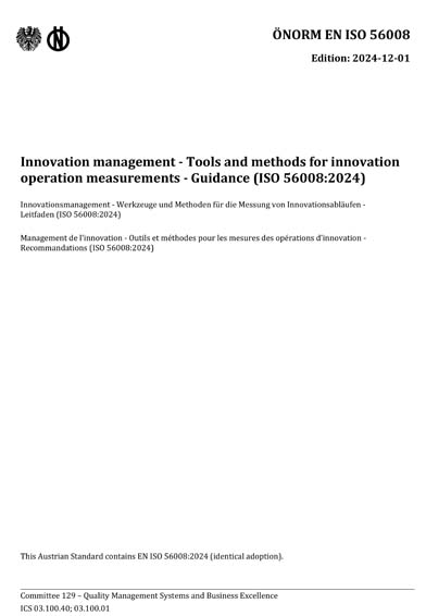 ONORM EN ISO 56008:2024 - Innovation management - Tools and methods for ...