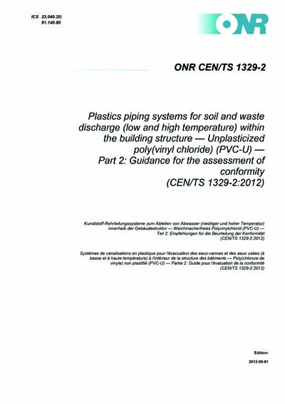ONR CEN/TS 1329-2:2012 - Plastics piping systems for soil and waste ...