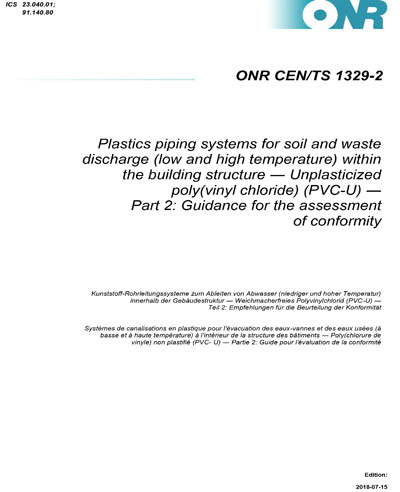 ONR CEN/TS 1329-2:2018 - Plastics piping systems for soil and waste ...