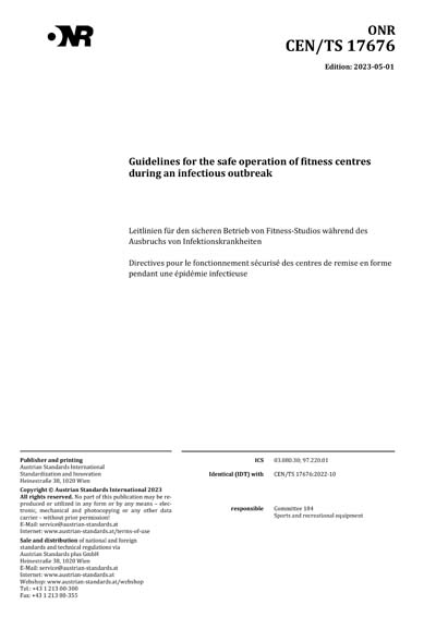ONR CEN/TS 17676:2023 - Guidelines for the safe operation of fitness ...
