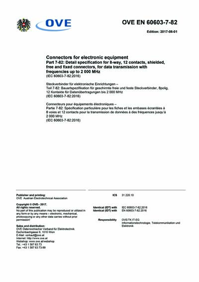 OVE EN 60603-7-82:2017 - Connectors for electronic equipment -- Part 7 ...