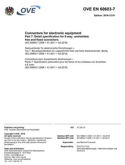 OVE EN 60603-7:2019 - Connectors for electronic equipment -- Part 7 ...