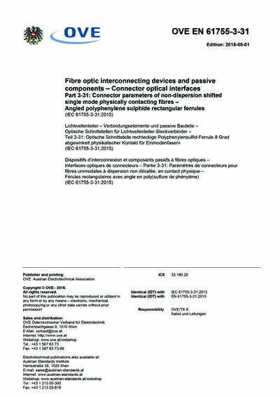 OVE EN 61755-3-31:2016 - Fibre optic interconnecting devices and ...