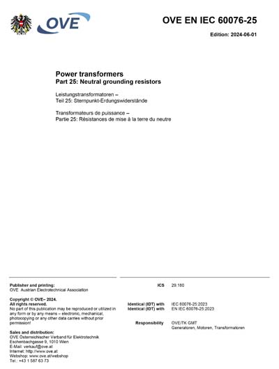 OVE EN IEC 60076-25:2024 - Power transformers -- Part 25: Neutral ...