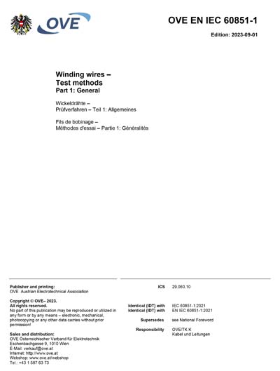 OVE EN IEC 60851-1:2023 - Winding wires - Test methods -- Part 1 ...
