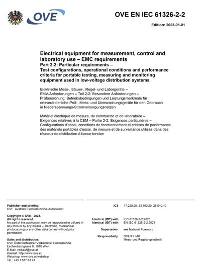 OVE EN IEC 61326-2-2:2023 - Electrical equipment for measurement ...