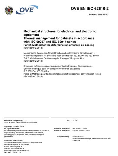 OVE EN IEC 62610-2:2019 - Mechanical structures for electrical and ...