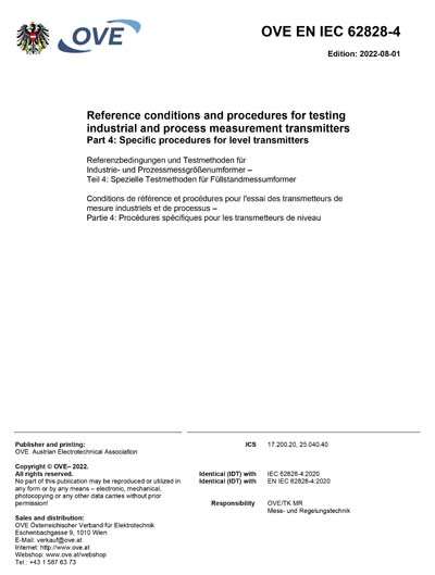 OVE EN IEC 62828-4:2022 - Reference conditions and procedures for ...