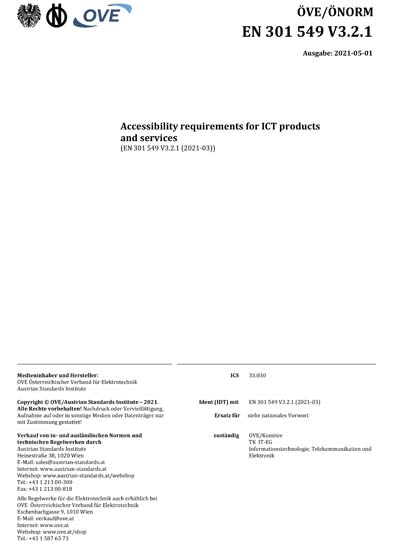 OVE/ONORM EN 301549 V3.2.1:2021 - Accessibility requirements for ICT ...