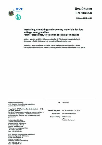 OVE/ONORM EN 50363-6:2012 - Insulating, sheathing and covering ...