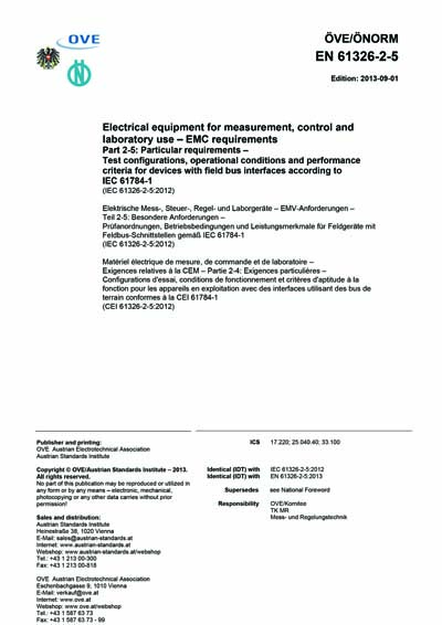 OVE/ONORM EN 61326-2-5:2013 - Electrical equipment for measurement ...