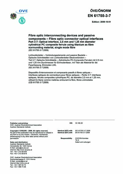 OVE/ONORM EN 61755-3-7:2009 - Fibre optic interconnecting devices and ...