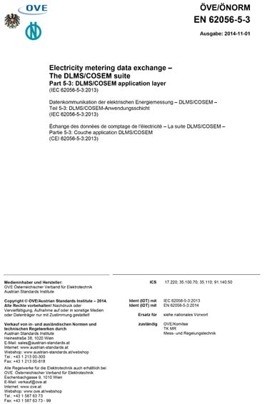 OVE/ONORM EN 62056-5-3:2014 - Electricity metering data exchange - The ...