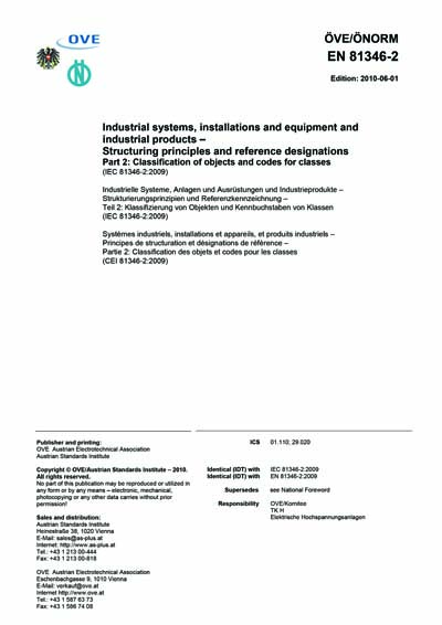 OVE/ONORM EN 81346-2:2010 - Industrial systems, installations and ...