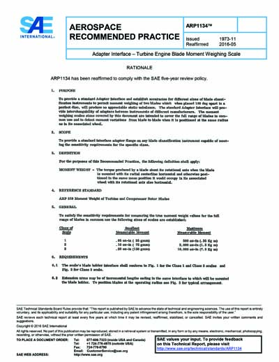 SAE ARP 1134-1973 (SAE ARP1134-1973) - Adapter Interface - Turbine ...