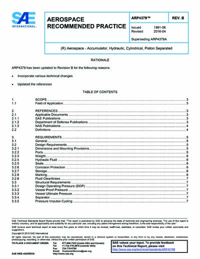 SAE ARP 4379B-2016 (SAE ARP4379B-2016) - Aerospace - Accumulator ...