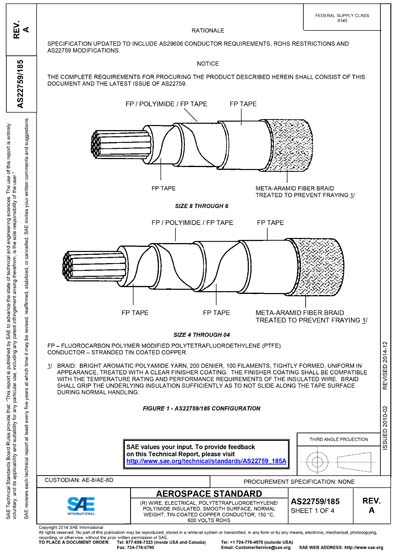 SAE AS 22759/185A-2014 (SAE AS22759/185A-2014) - WIRE, ELECTRICAL ...