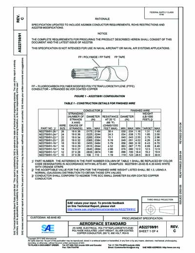 SAE AS 22759/91C-2015 (SAE AS22759/91C-2015) - WIRE, ELECTRICAL ...