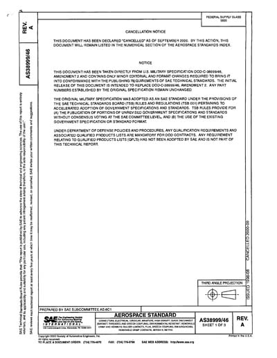 SAE AS 38999/46A-2000 (SAE AS38999/46A-2000) - Connectors, Electrical ...