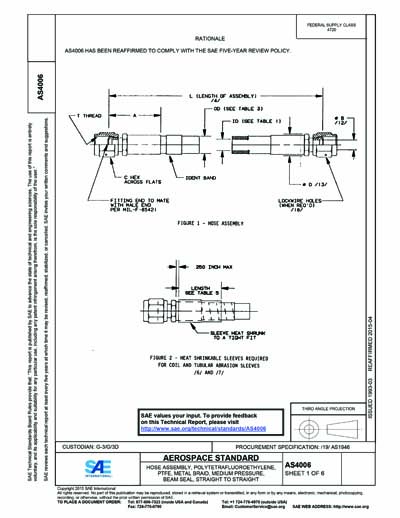 SAE AS 4006-1993 (SAE AS4006-1993) - Hose Assembly ...