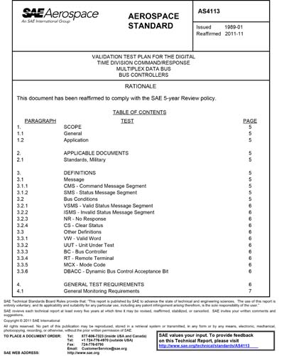 SAE AS 4113-1989 (SAE AS4113-1989) - Validation Test Plan for the ...