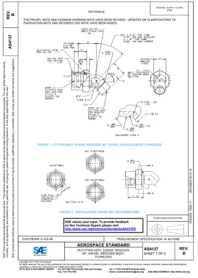 SAE AS 4137B-2013 (SAE AS4137B-2013) - Fitting Assy, Elbow, Reducer, 45 ...