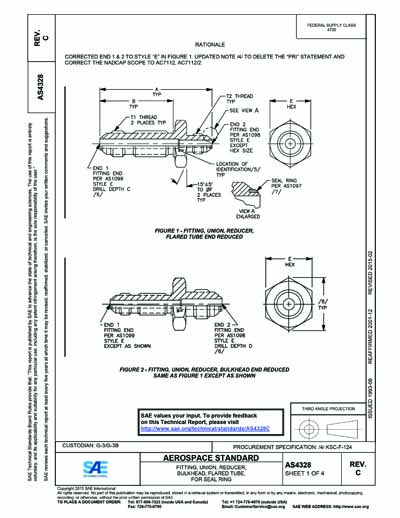 SAE AS 4328C-2015 (SAE AS4328C-2015) - FITTING, UNION, REDUCER ...