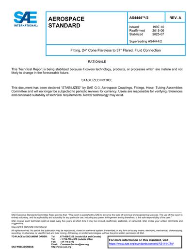 SAE AS 4444/2A-2025 - Fitting, 24° Cone Flareless to 37° Flared, Fluid ...