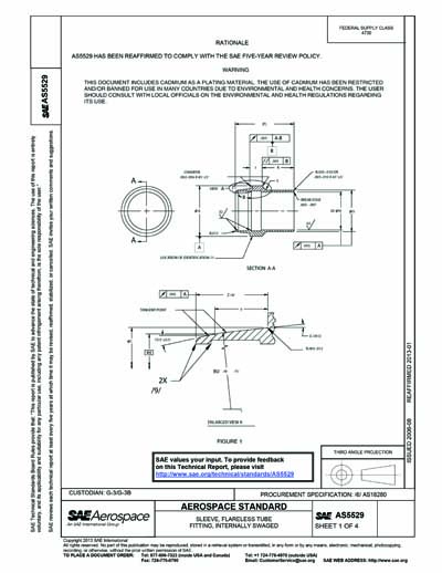 SAE AS 5529-2006 (SAE AS5529-2006) - Sleeve, Flareless Tube Fitting ...