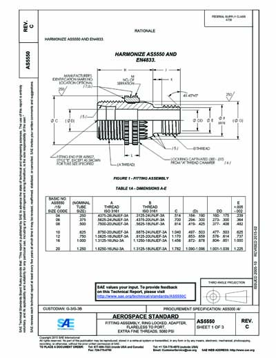 SAE AS 5550C-2015 (SAE AS5550C-2015) - FITTING ASSEMBLY, RING LOCKED ...