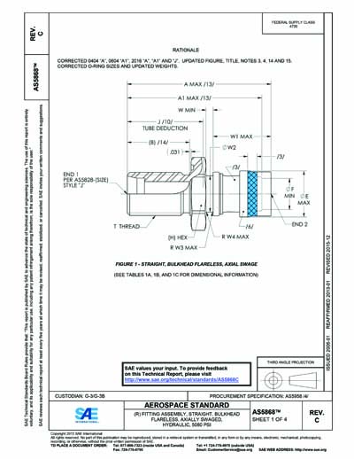 SAE AS 5868C-2015 (SAE AS5868C-2015) - FITTING ASSEMBLY, STRAIGHT ...
