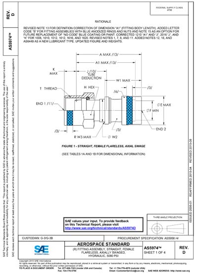 SAE AS 5974D-2015 (SAE AS5974D-2015) - FITTING ASSEMBLY, STRAIGHT ...