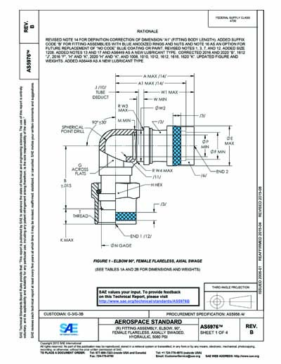 SAE AS 5976B-2015 (SAE AS5976B-2015) - FITTING ASSEMBLY, ELBOW, 90 ...