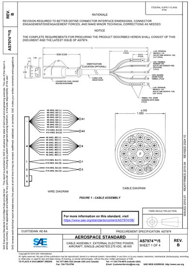 SAE AS 7974/5B-2024 - CABLE ASSEMBLY, EXTERNAL ELECTRIC POWER, AIRCRAFT ...