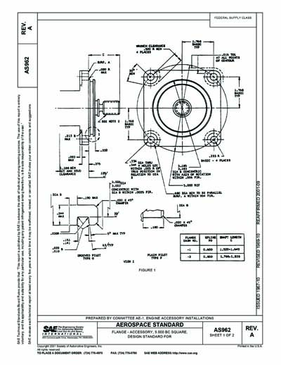 SAE AS 962A-1969 (SAE AS962A-1969) - Flange - Accessory, 5.000 BC ...
