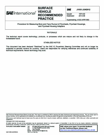 SAE J 1033-2012 (SAE J1033-2012) - Procedure for Measuring Bore and ...