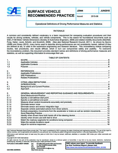 SAE J 2944-2015 (SAE J2944-2015) - Operational Definitions of Driving ...