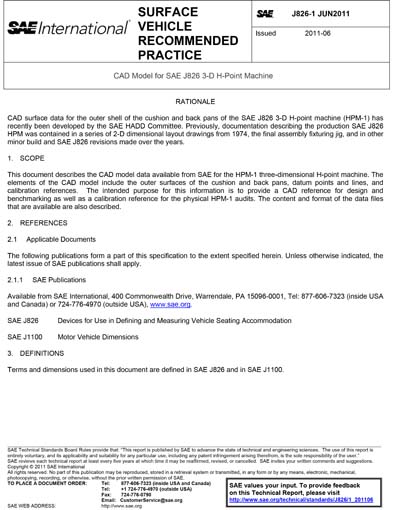 SAE J 826-1-2011 (SAE J826-1-2011) - CAD Model for SAE J826 3-D H-Point ...