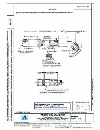 SAE MA 1634-1998 (SAE MA1634-1998) - Hose Assembly, Convoluted ...